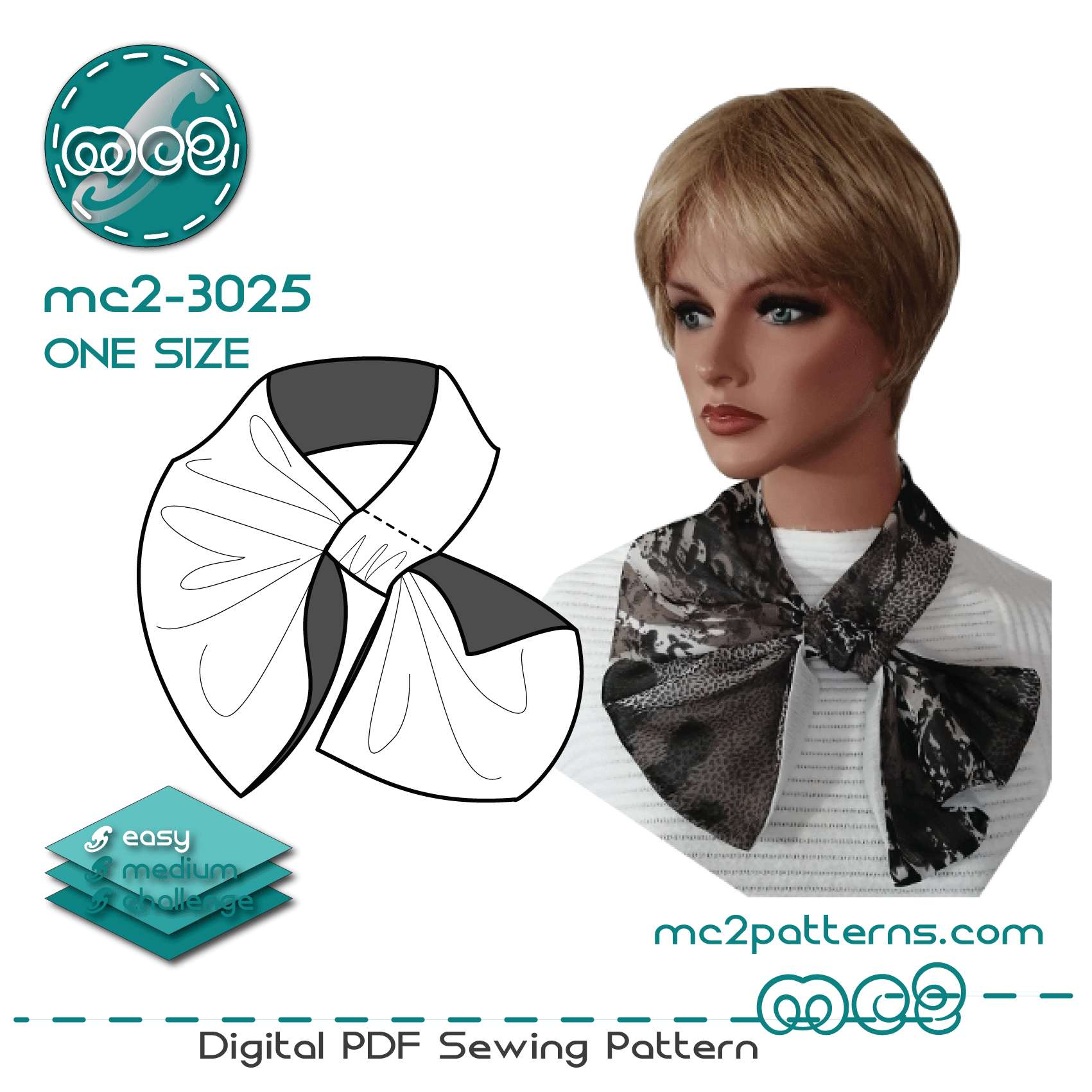 Classy French Neck Scarf / mc2-3025 – MC2patterns