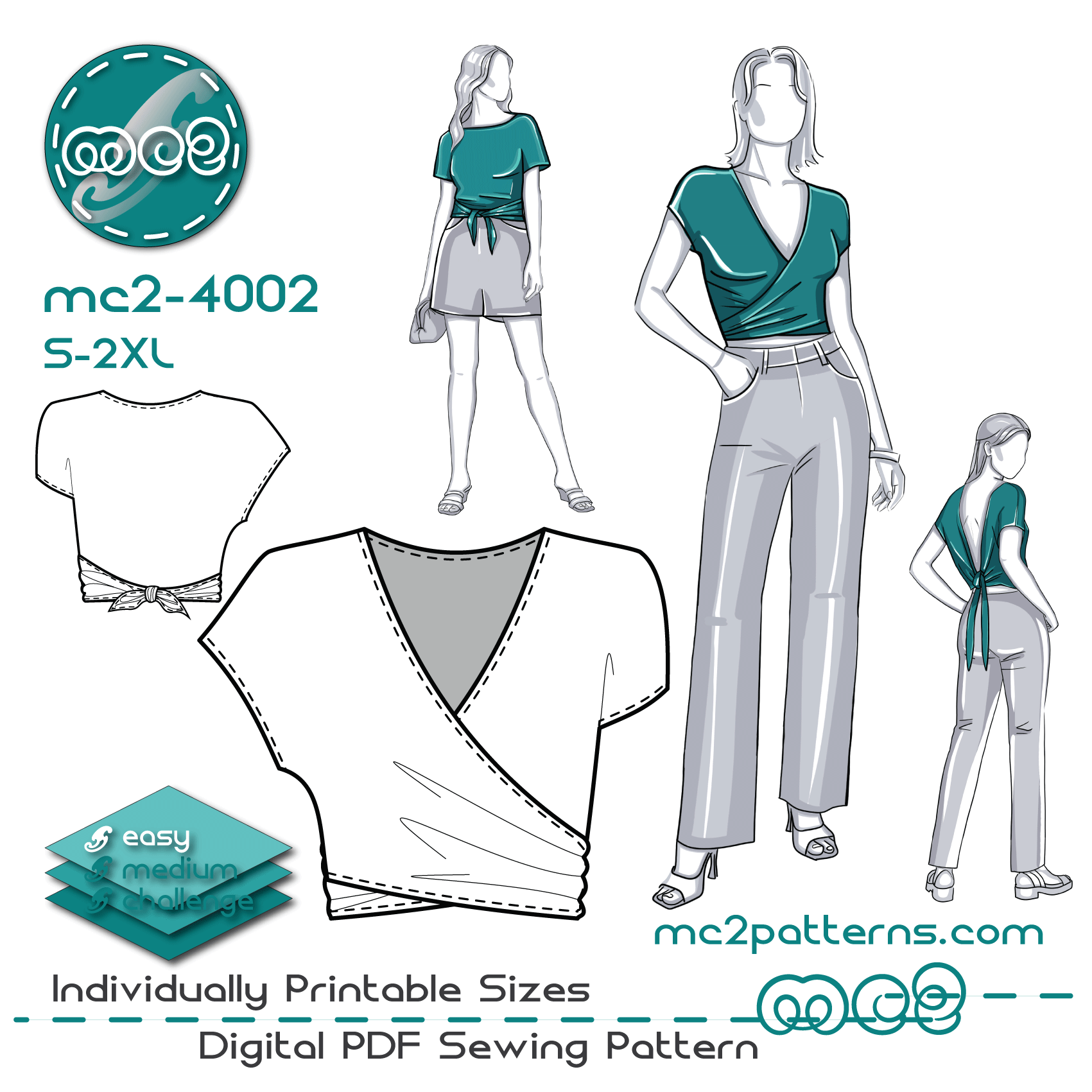 Wrap Top Reversible Front-Back / mc2-4002 – MC2patterns