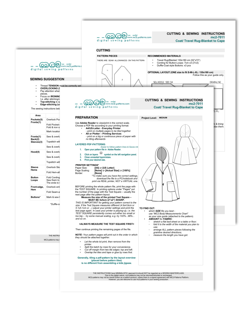 Coat Cape with Hood – MC2patterns